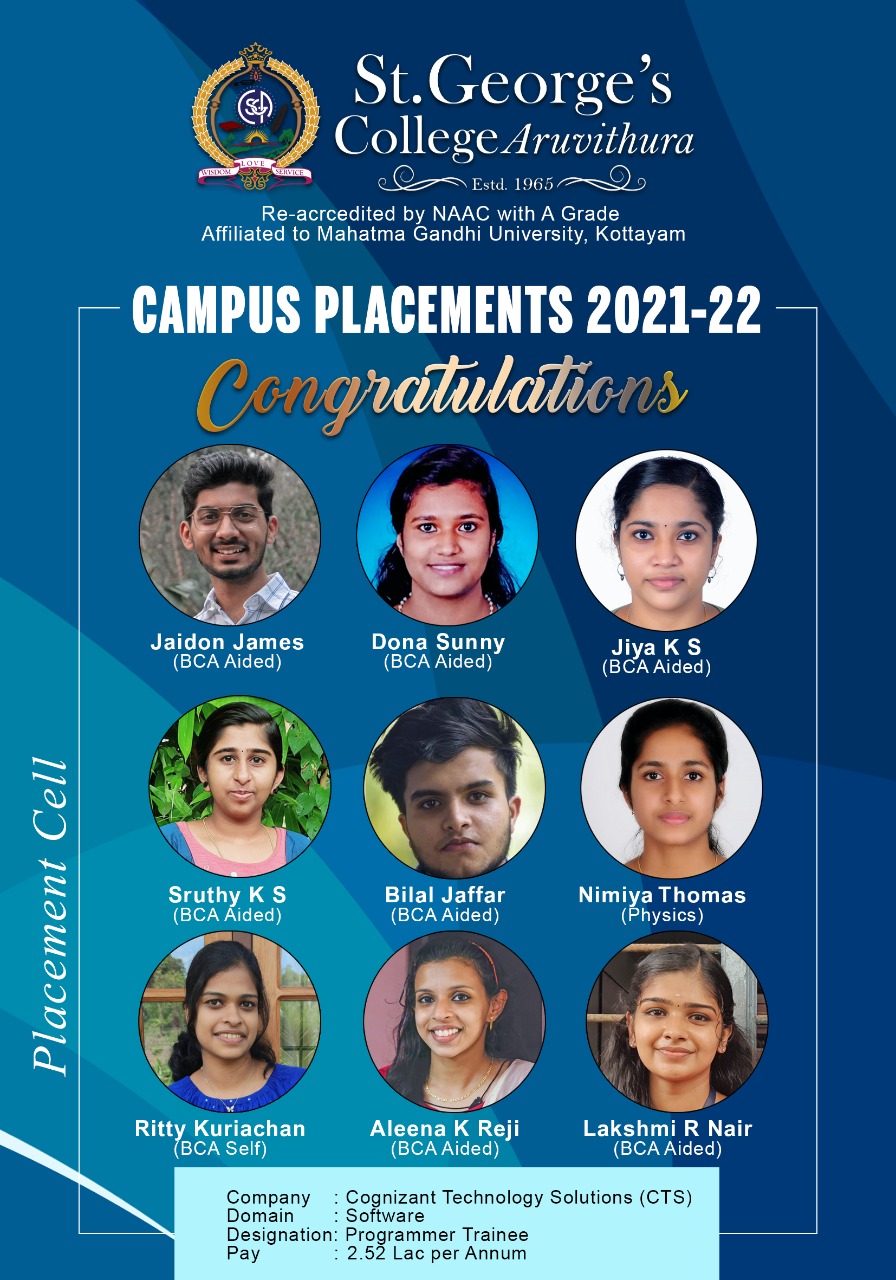 Campus Placements 2021-2022 | St George's College, Aruvithura